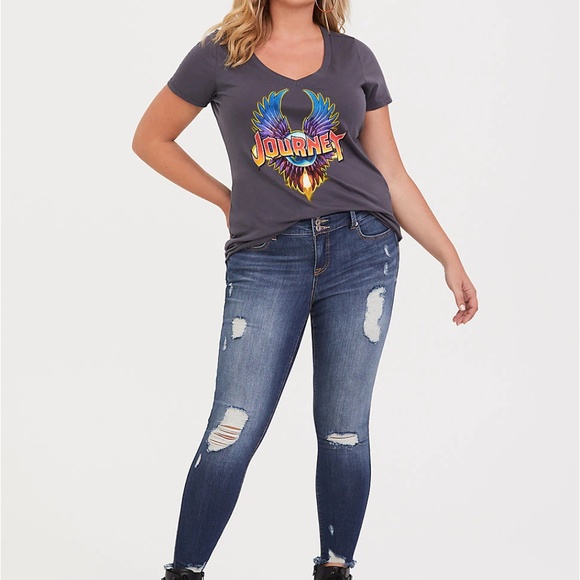 torrid | Tops | Torrid X Tshirt Journey Grey V Neck Tee 70s 80s | Poshmark